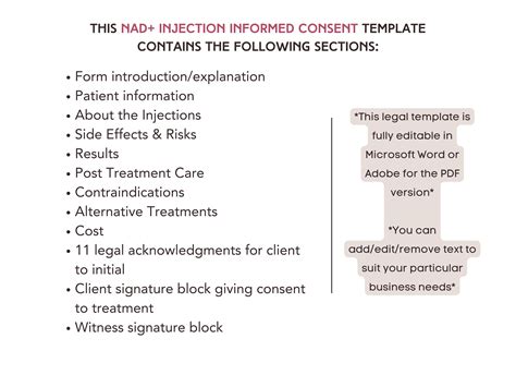 Nad Consent Form For Medical Spa Wellness Clinic And Nurse Injectors
