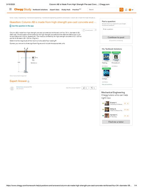 Column Ab Is Made From High Strength Pre Cast Conc Pdf