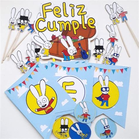 Simon El Conejo Banderin Imprimible Rocio Diseña