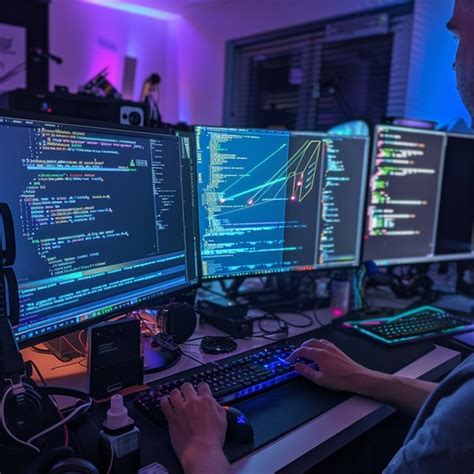 Free Coding Workstation Setup Image Download At Stockcake