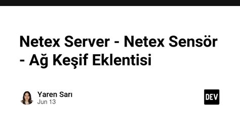 Netex Server Netex Sensör Ağ Keşif Eklentisi Dev Community