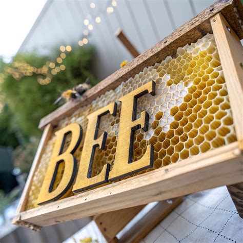 Bee Text With Honeycomb Stock Illustration Illustration Of