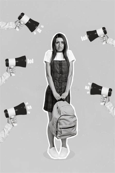 Creative Abstract Collage Template Graphics Image Of Sad Upset Lady