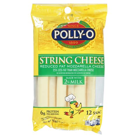 Polly O Reduced Fat Mozzarella String Cheese 12 Count 10 Oz Fairway