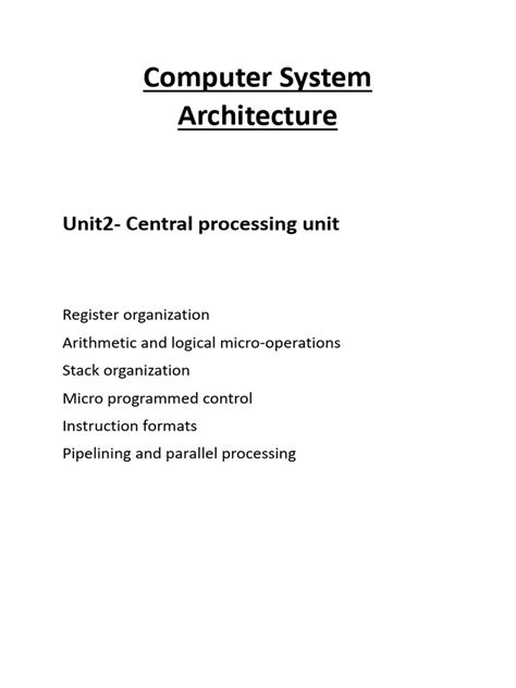 Cc 04 Unit2 Download Free Pdf Central Processing Unit Parallel