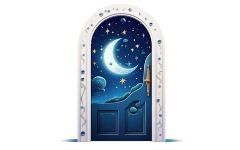 3d Celestial Door On White Background Premium Ai Generated Image