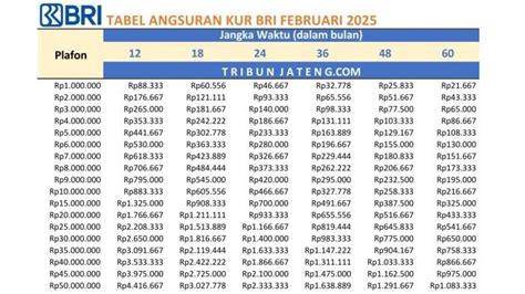 Brosur Cicilan Kur Bri 2025 Lengkap Pinjaman Rp 20 Juta Rp 40 Juta