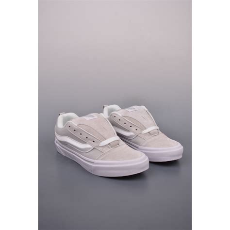 Vans Knu Skool Silvergrey Canvas Chunky 3d Logo Padded Tongue Low