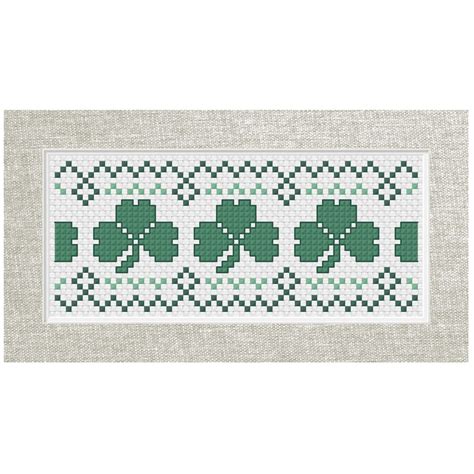 Shamrock Trim Repeatable Cross Stitch Pattern St Patricks Day Decor