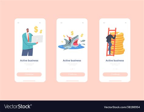 Active Business Mobile App Page Onboard Screen Vector Image