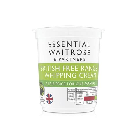Waitrose Essential British Free Range Whipping Cream 300ml Waitrose