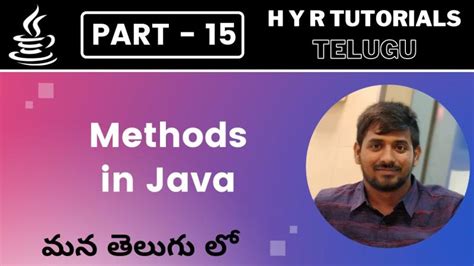 H Y R Tutorials On Linkedin P15 Methods In Java Core Java Java Programming