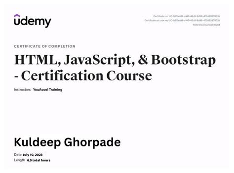 Kuldeep Ghorpade On Linkedin Webdevelopment Html Javascript Bootstrap Certification