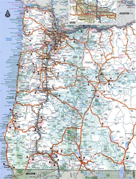 Oregon State Highway Map With Truck Routes Region Roads Map Trucker