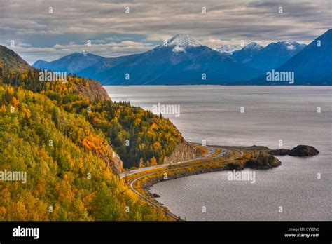 Traffic On The Seward Highway Along Turnagain Arm Section Of The Cook