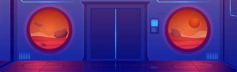 Space Ship Interior Game Sci Fi Background Vector Image