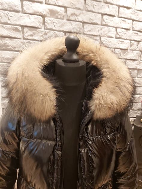 Real Raccoon Fur Trim Hood Furry Stripe For Jacket 80x20cm Etsy Uk