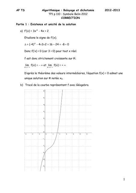 Ap Ts Algorithmique Balayage Et Dichotomie 2012 2013 Tp1 P 110
