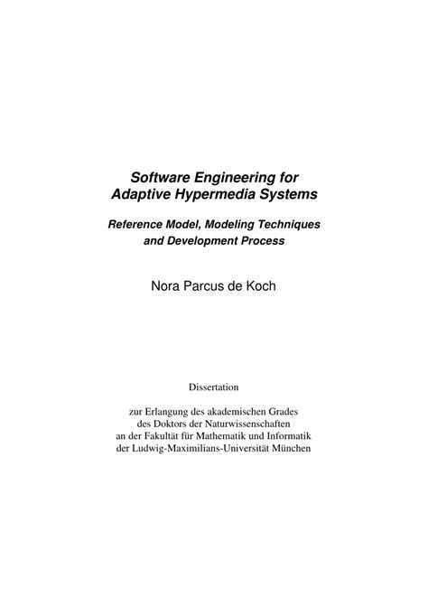 Pdf Software Engineering For Adaptive Hypermedia Systems Reference