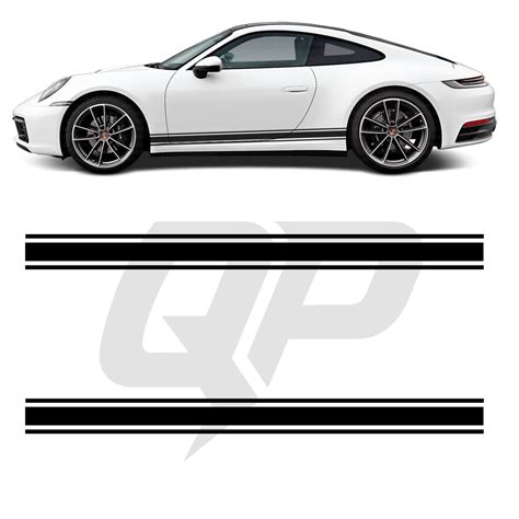 Porsche 911 Triple Side Stripe Decals 3 Stripe Rocker Panel Vinyl Kit