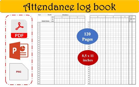 Attendance Log Book Graphic By Mediator Teacher · Creative Fabrica