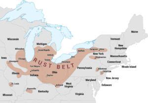 Rust Belt Map Us Maps