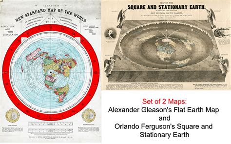 2 Flat Earth Maps Fergusons Square Stationary Earth And Gleasons