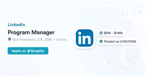 Program Manager Linkedin Simplify Jobs