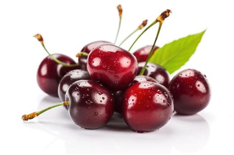 Premium Ai Image Cherry Isolated On White Background Generative Ai