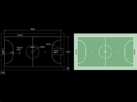 Futsal Court In Autocad Download Cad Free 1518 Kb Bibliocad