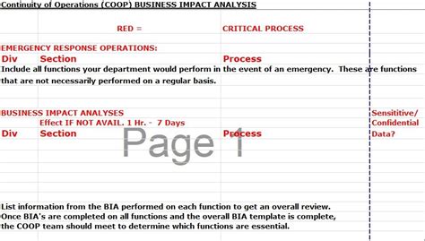 Free Business Impact Analysis Templates Excel Word Pdf Excel Tmp