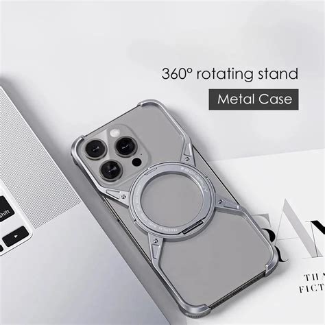 Iphone 16 Pro Max Metal Alloy X Shape Bumper Case With Magsafe And Rotat