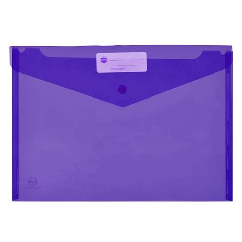 Files Marbig Pp Envelope With Button A4 Purple Office Mart