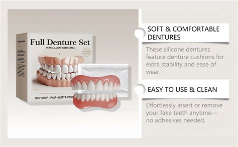 Full Denture Set Soft And Safe Moldable False Teeth Set Full Dentures For