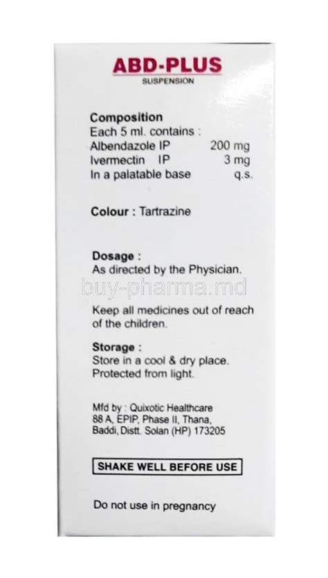 Buy Abd Plus Syrup Ivermectin Albendazole Online