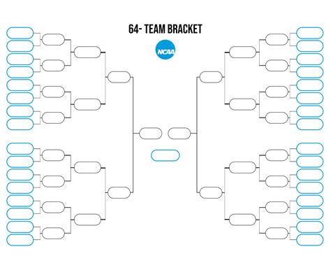 Free Printable 64 Team Bracket For March Madness Printerfriendly