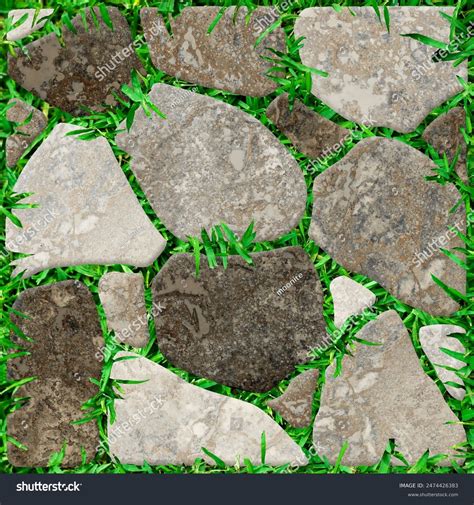 Grassy Tile Outdoor Garden Use Rough Stock Illustration 2474426383