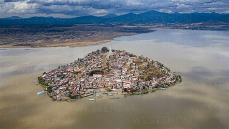 Aerial Of The Janitzio Island On Lake Patzcuaro Michoacan Mexico