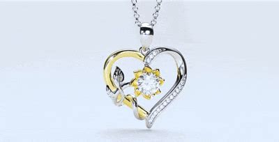 Exquisite Moissanite Heart Sunflower Sterling Silver Necklace T For Mom Wife