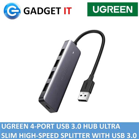 Ugreen Usb 3 0 4 Port Ultra Slim High Speed Hub Shopee Malaysia