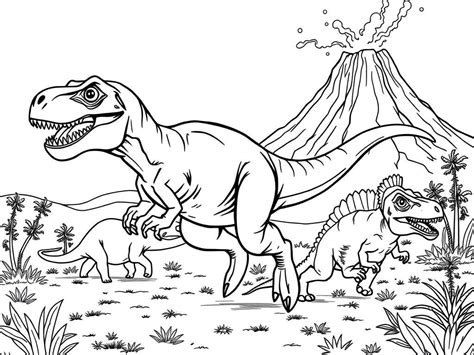 Dinosaurs Coloring Page Free Printable Coloring Page