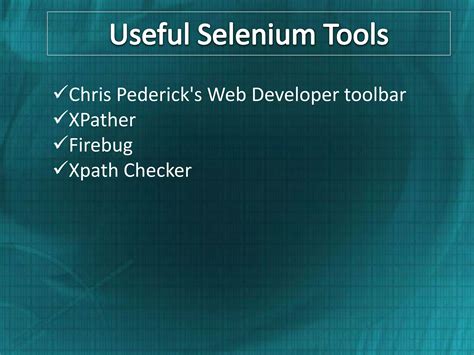 Selenium Testing Tool Jack Pptx Browsers Computer Software And