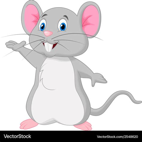 Cute Mouse Cartoon Waving Royalty Free Vector Image