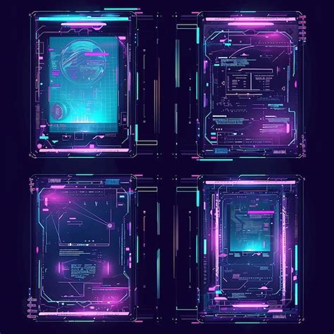 Premium Photo Colorful Cyberpunk Hologram Billboard Panel Design With
