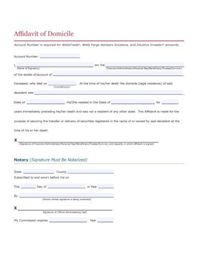 Free 20 Affidavit Of Domicile Samples In Pdf