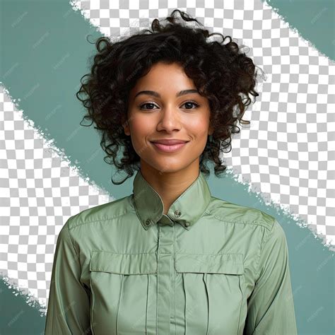 Premium Psd A Anxious Young Adult Woman With Kinky Hair From The Uralic Ethnicity Dressed In