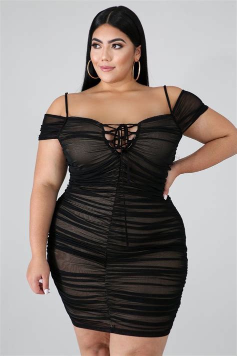 Gitionline Black Velvet Dress Plus Size Plus Size Mesh Over Bodycon