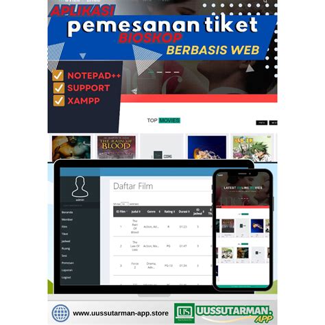 jual aplikasi pemesanan tiket bioskop online php shopee indonesia