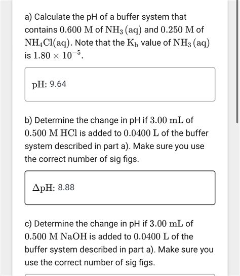 Solved A ﻿calculate The Ph ﻿of A Buffer System That