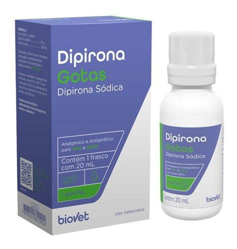 Dipirona Gotas Biovet Cães E Gatos Analgésico 20ml Parcelamento Sem Juros